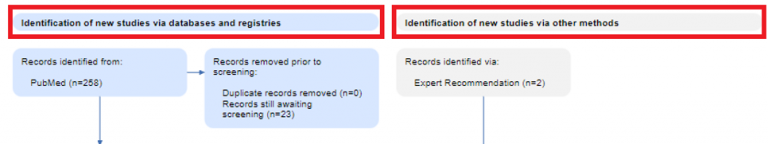 PRISMA Flow Diagram: How publications ‘flow’ through the updated PRISMA 2020 process and chart ...