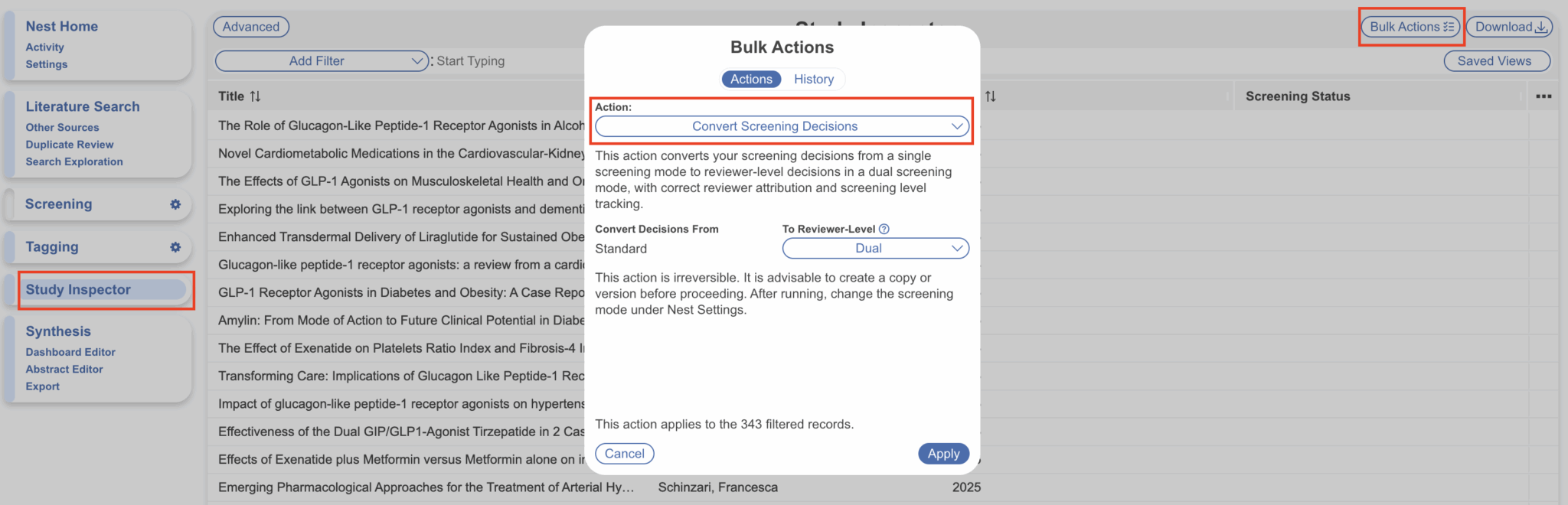 Screening: Overview – Nested Knowledge