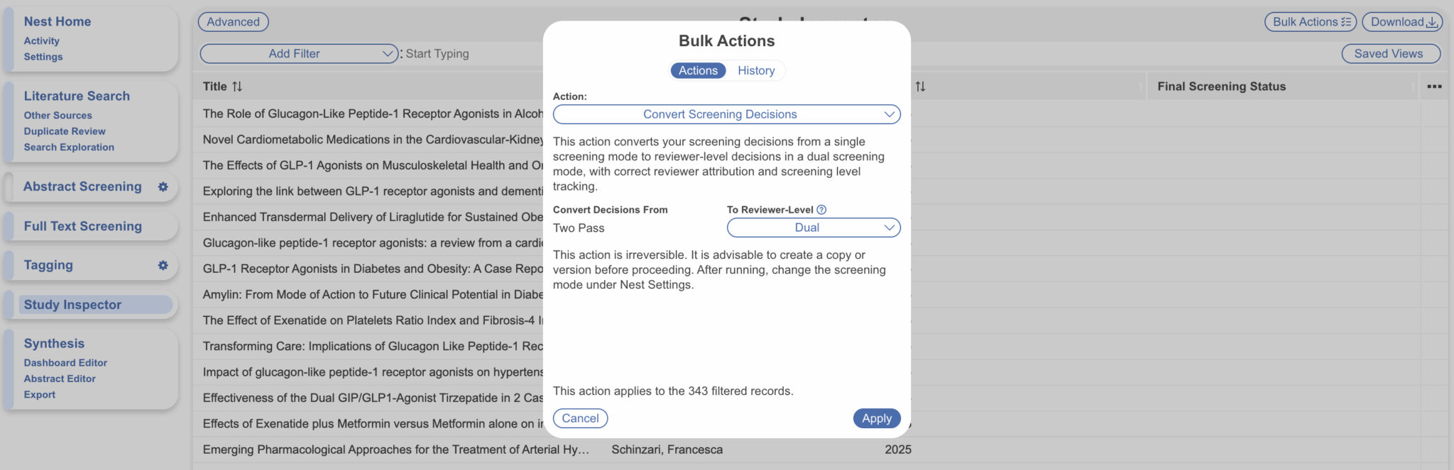 Screening: Overview – Nested Knowledge