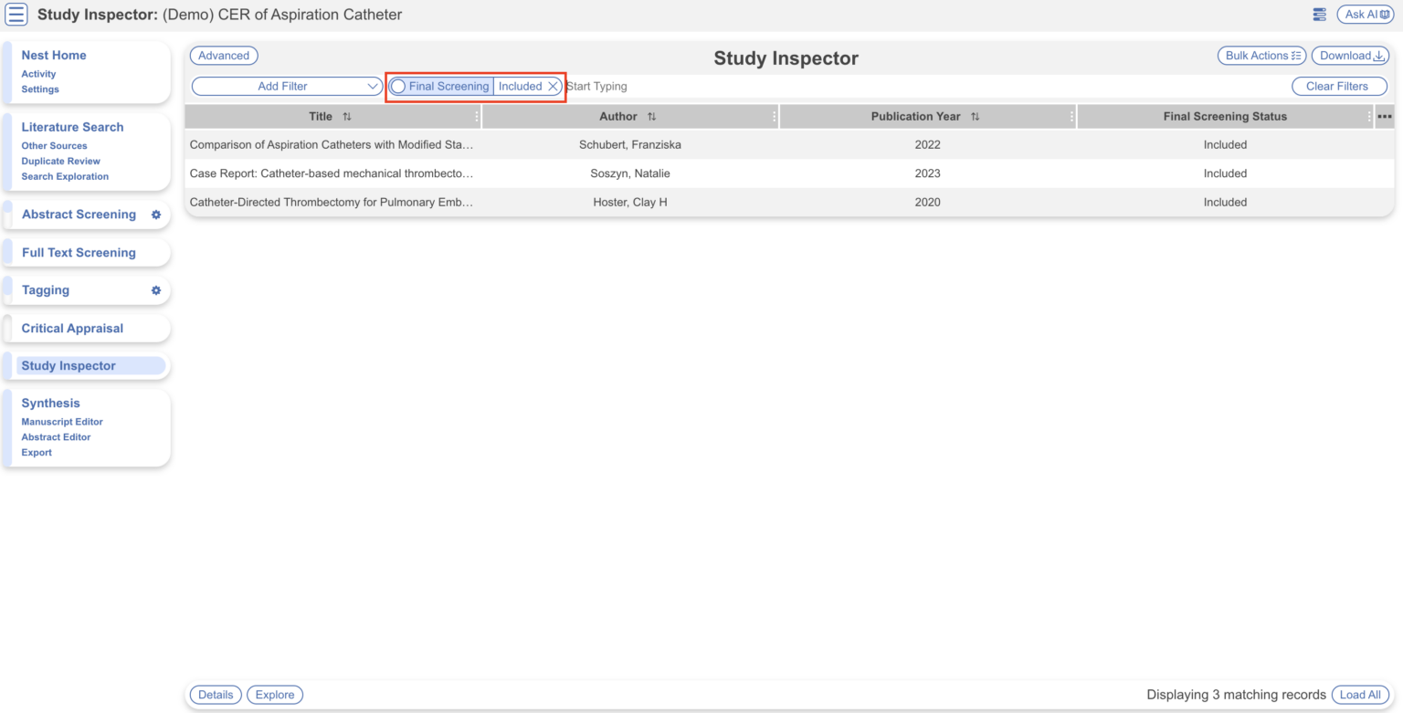 CER Demo Walkthrough: Aspiration Catheter – Nested Knowledge