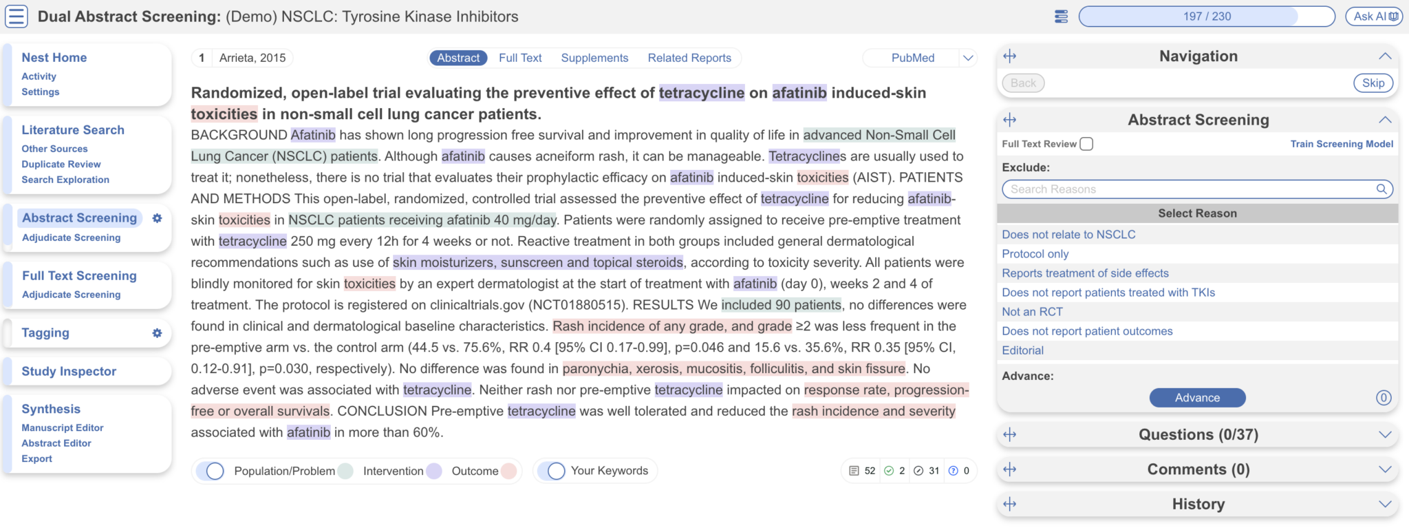 HTA Demo Walkthrough: TKIs for NSCLC – Nested Knowledge