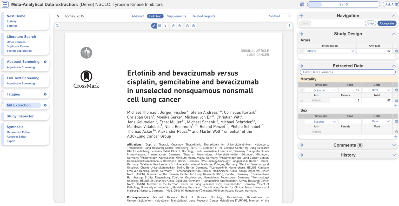 HTA Demo Walkthrough: TKIs for NSCLC – Nested Knowledge