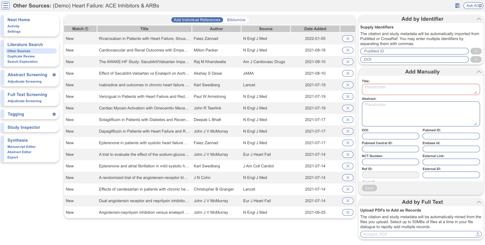 Demo Walkthrough: ACE Inhibitors & ARBs for Heart Failure – Nested Knowledge