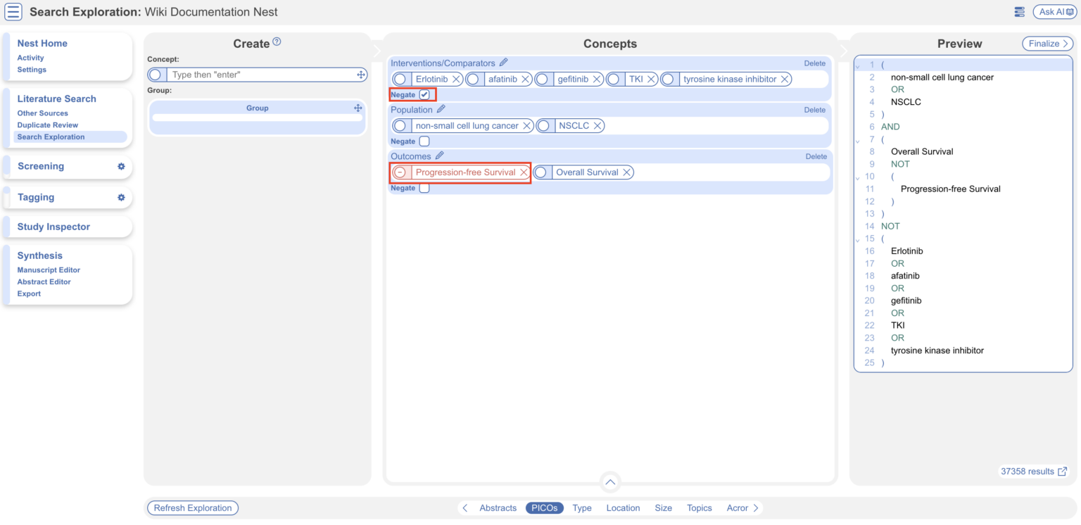 Search Exploration – Nested Knowledge