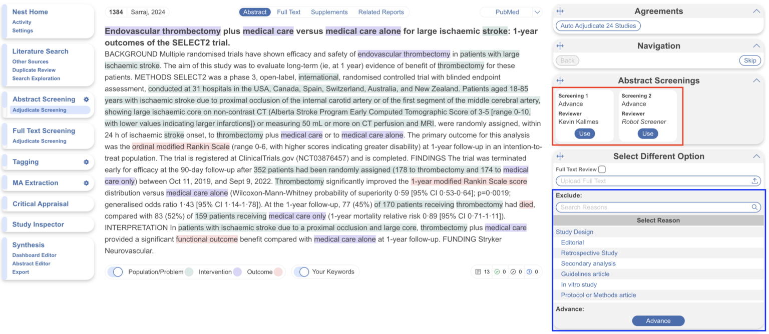 Dual Screening – Nested Knowledge
