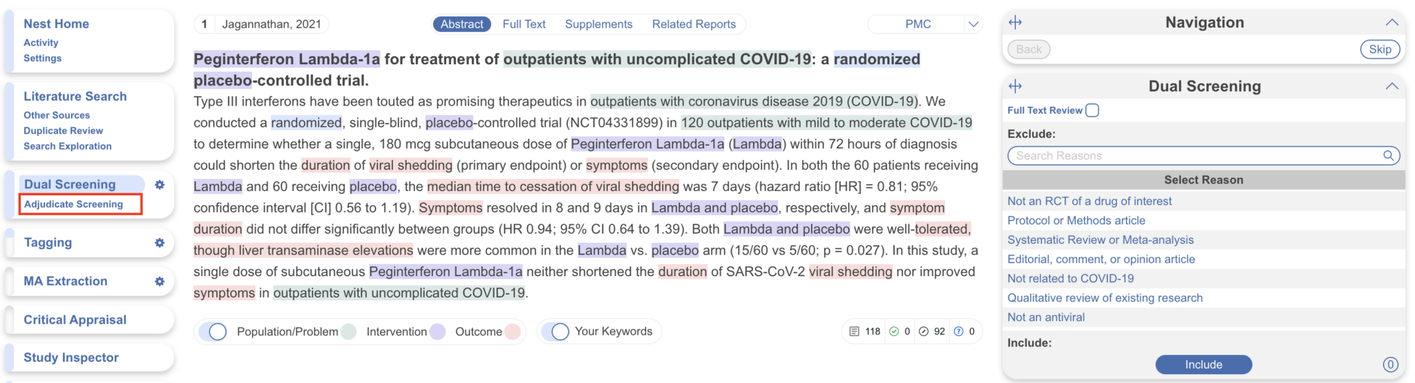 Dual Screening – Nested Knowledge