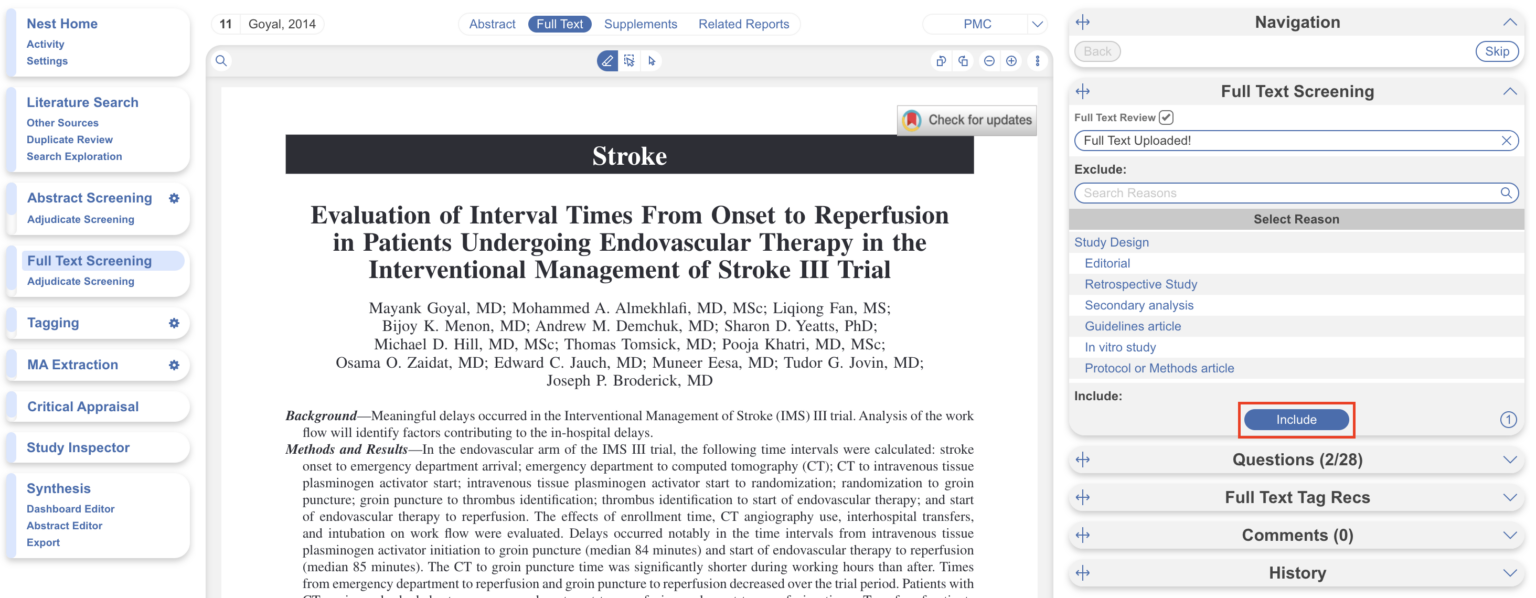 Two-Pass Screening – Nested Knowledge