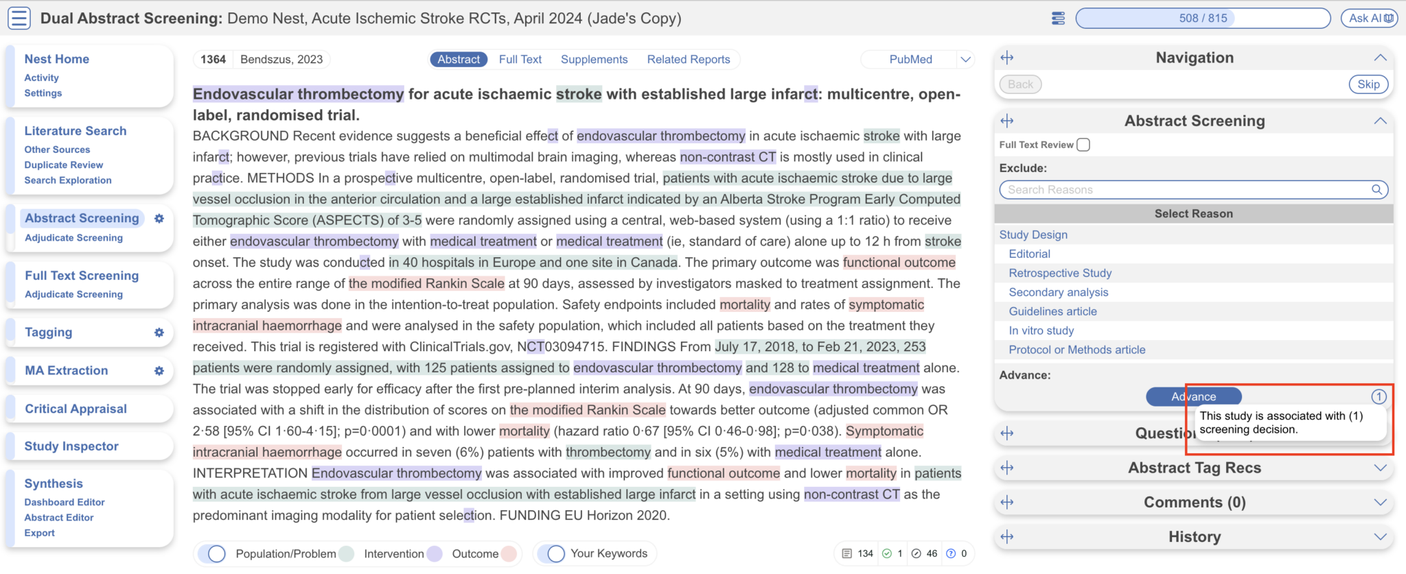 Dual Two-Pass Screening – Nested Knowledge