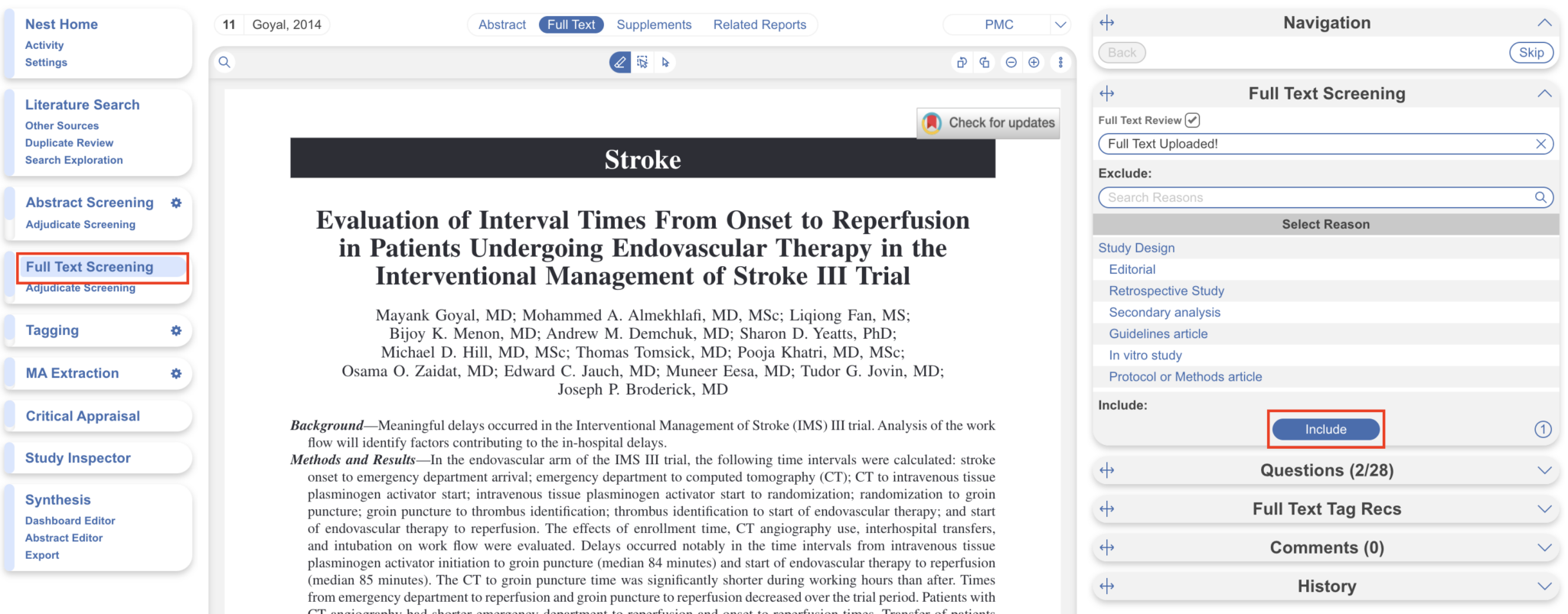 Dual Two-Pass Screening – Nested Knowledge