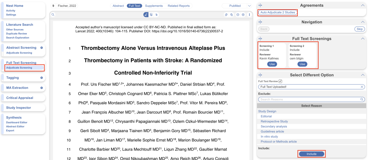 Dual Two-Pass Screening – Nested Knowledge