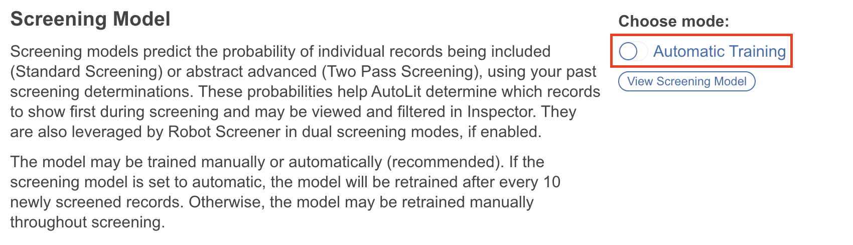 Using and Interpreting the Screening Model – Nested Knowledge