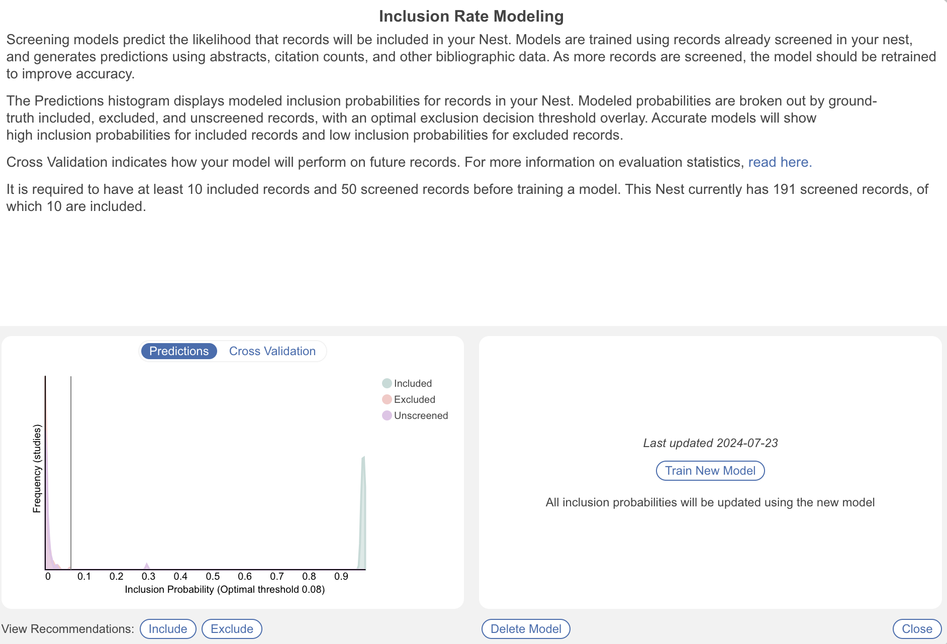 Using and Interpreting the Screening Model – Nested Knowledge
