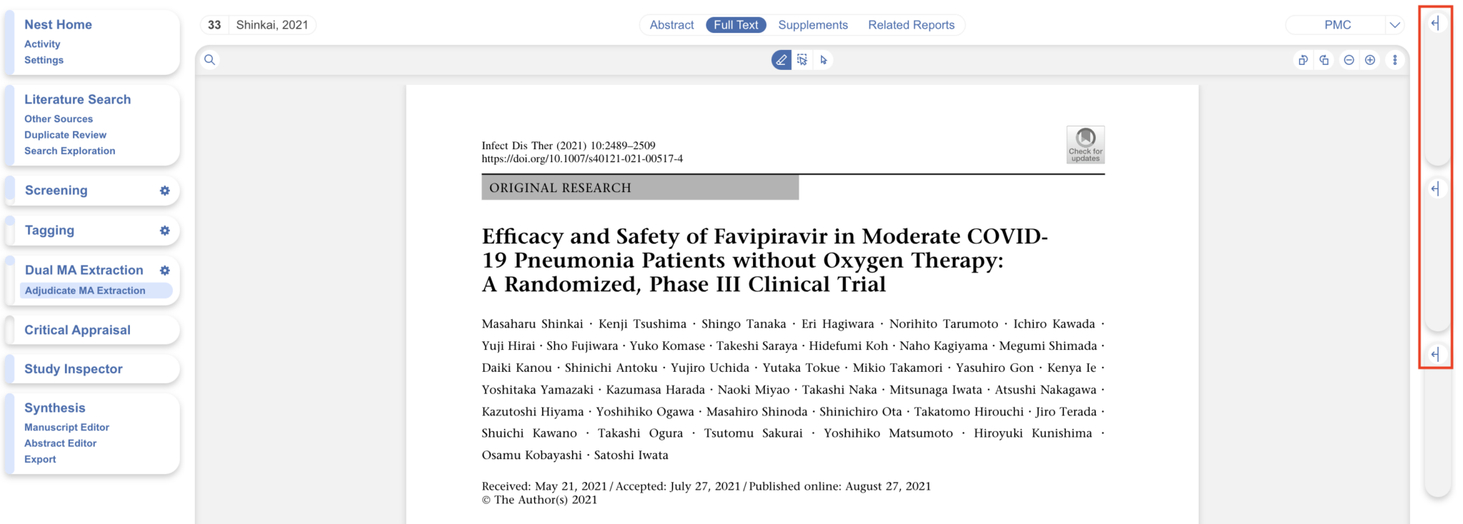 Dual MA Extraction – Nested Knowledge