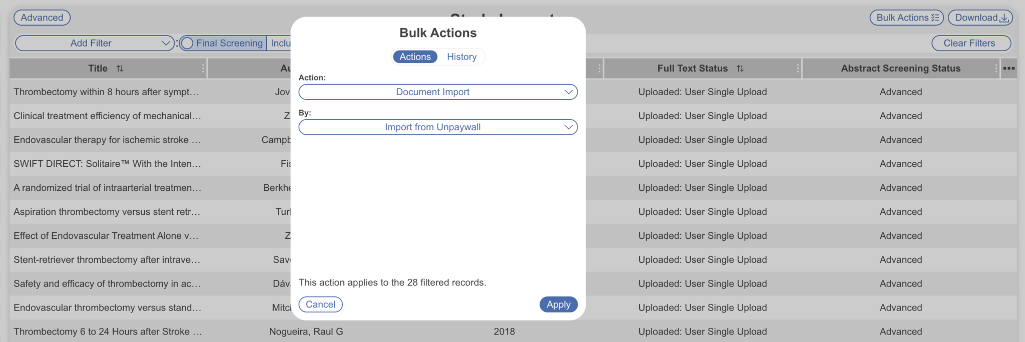Bulk Actions – Nested Knowledge Bulk Actions – Nested Knowledge