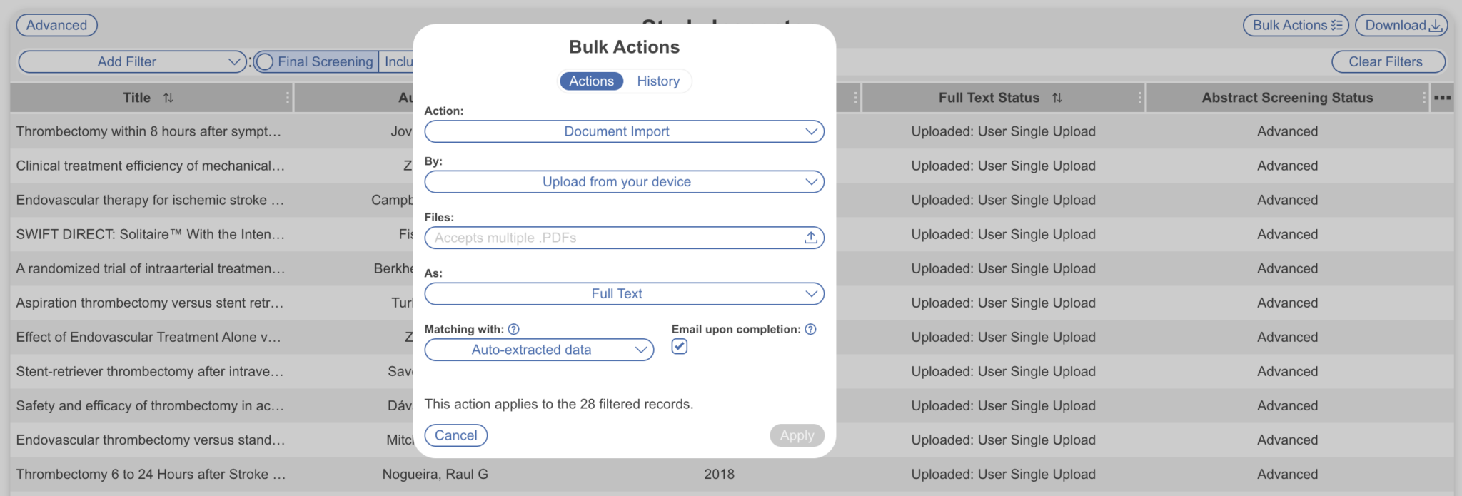 Bulk Actions – Nested Knowledge