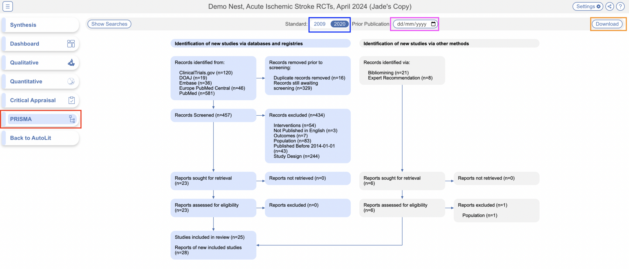 PRISMA Chart – Nested Knowledge