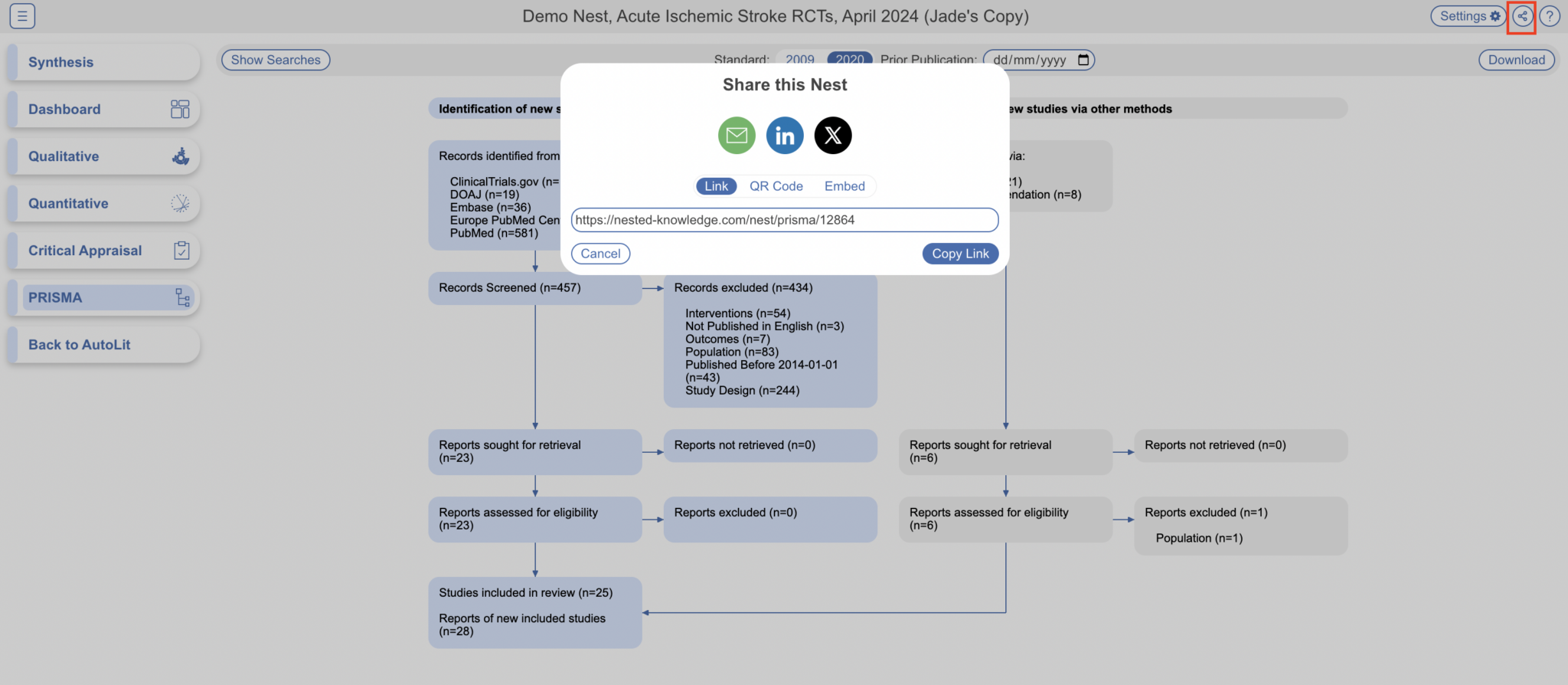 PRISMA Chart – Nested Knowledge