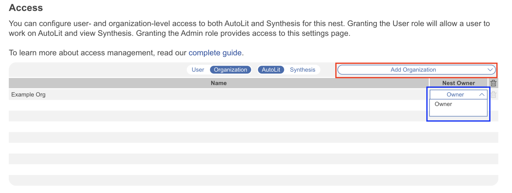 Manage Organizations – Nested Knowledge