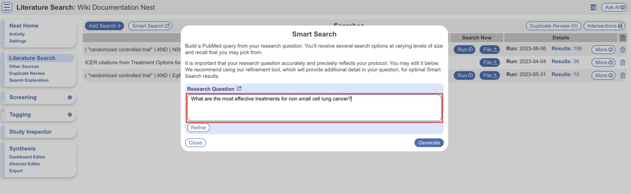 Smart Search – Nested Knowledge