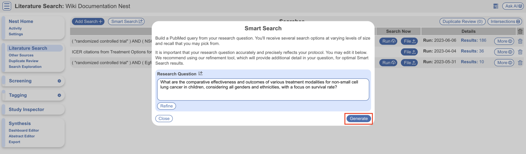 Smart Search – Nested Knowledge