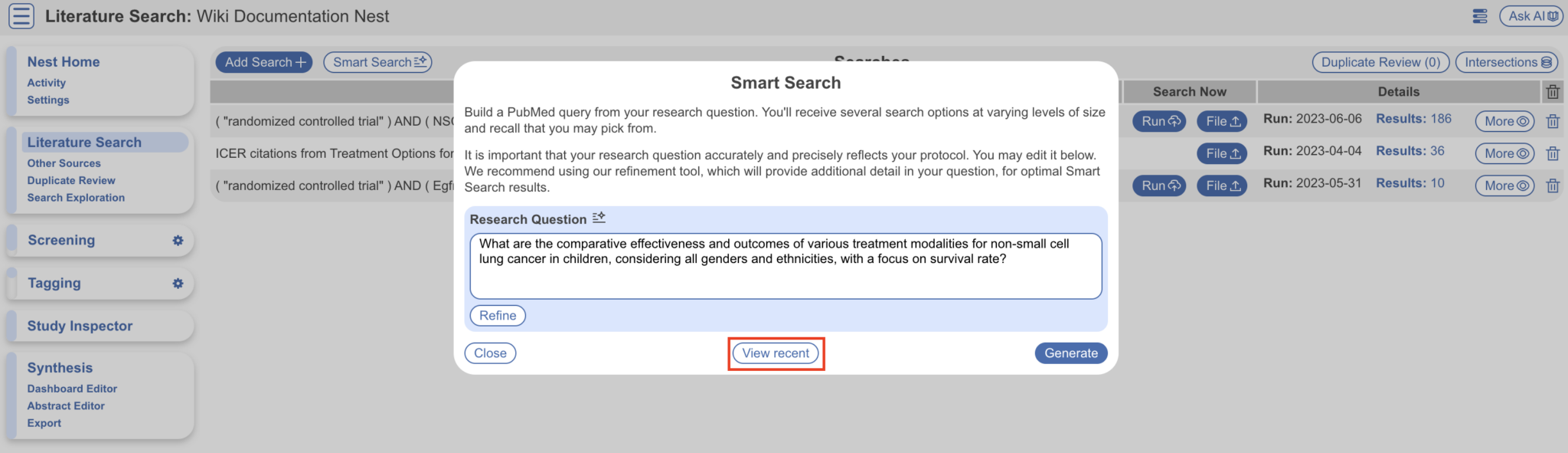 Smart Search – Nested Knowledge