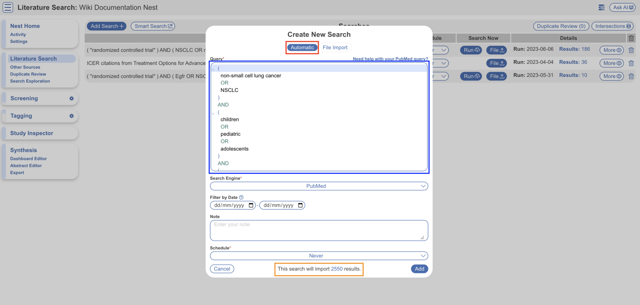 Smart Search – Nested Knowledge