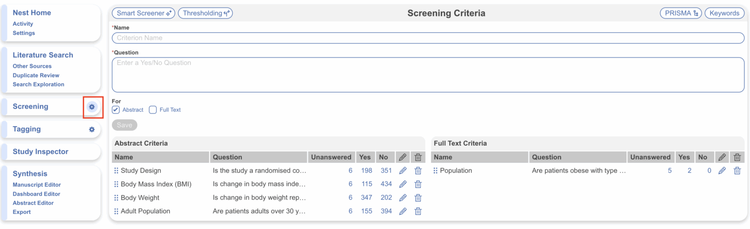Criteria-Based Screening – Nested Knowledge